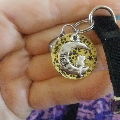 Handstamped, Personalized Cat Name Tag, Cat ID Tag, Comes With the ...