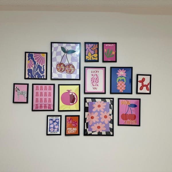 Peace Sign Art Print, Peace Sign Hand Art, Dopamine Wall Art, Preppy ...