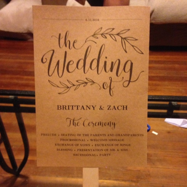 Printable Wedding Program Template, Rustic Wedding Fan Program ...
