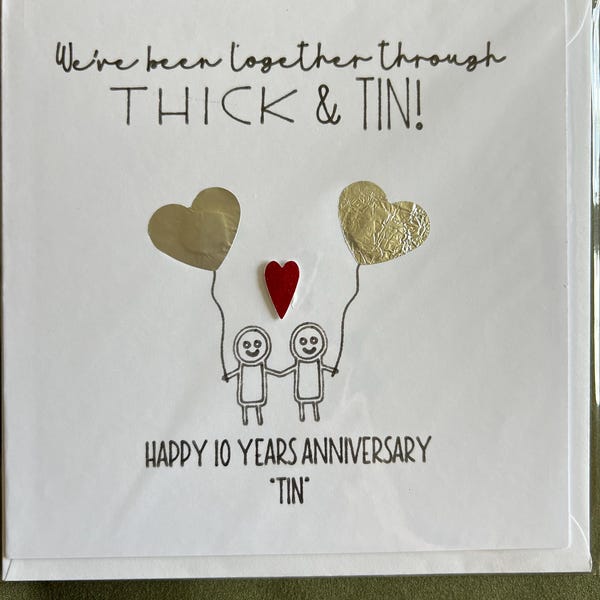 10th TIN Anniversary Card- Funny - Etsy