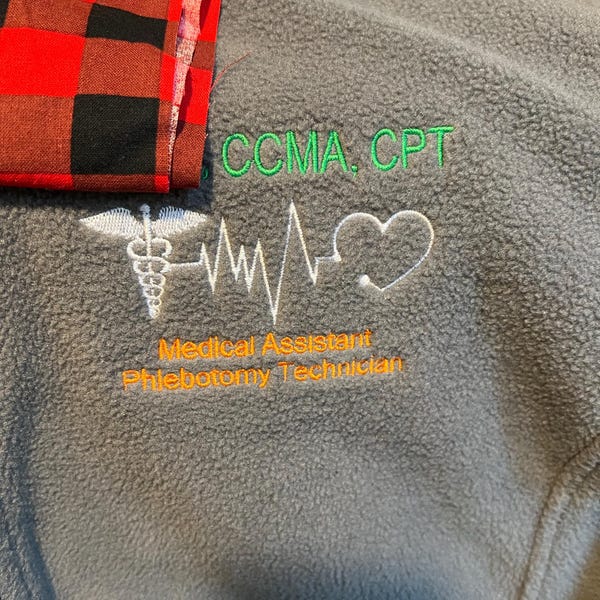 Custom Embroidered Medical Assistant Jacket, Personalized Mens Value ...