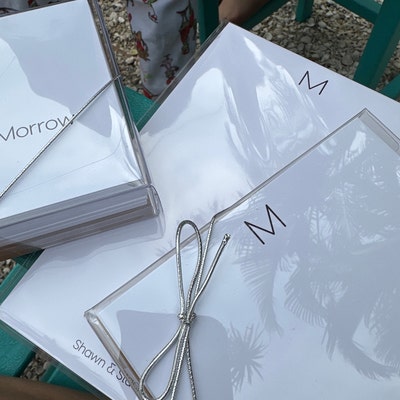 Personalized Monogram Notepad Stationery Desk Pad Elegant Custom ...