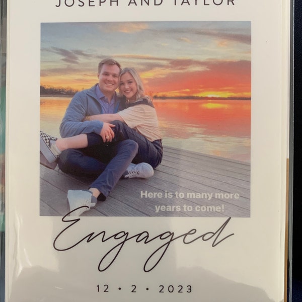 Custom Photo Label, Engagement Gifts for Couple, Newly Engaged Couple ...