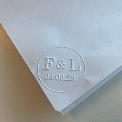 Initials Embosser Stamp Date Embosser Wedding Embossing - Etsy Australia