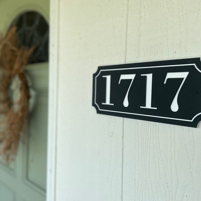 15 Inch Stud Mounting Art Deco Narrow Modern House Numbers - Etsy