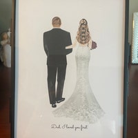 Personalized Bride and Dad Portrait Art PRINT | Father of the Bride ...