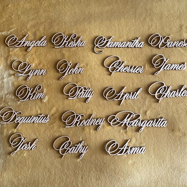 Wedding Place Cards, Laser Cut Names Gold Silver Rose Gold Acrylic ...