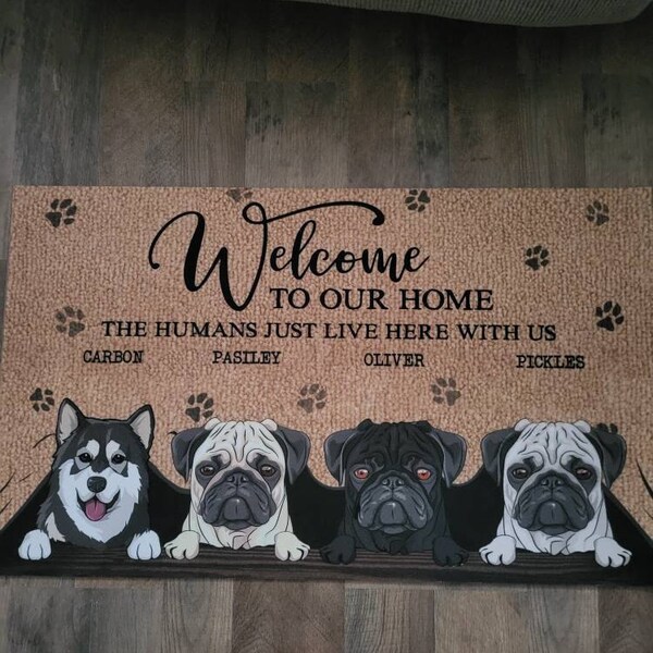 Personalized Pet Doormat, Custom Dog Cat Doormat, Pet Welcome Mat ...