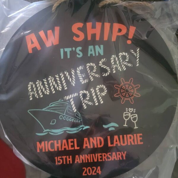 Anniversary Cruise Ship Sign, 2023 Cruise Personalized Door Sign ...