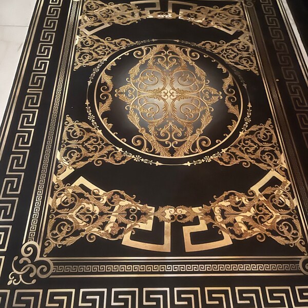 Greek Key Black Gold Medallion Shoulder Handbag - Etsy