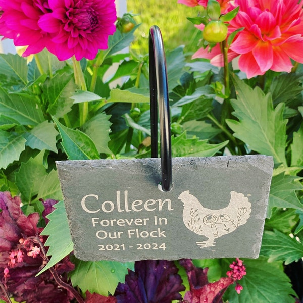 Pet Chicken Hen Memorial Garden Sign With Hanging Stake - Honor Your ...