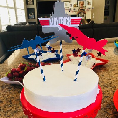 Fighter Jet Cake Topper Set - Etsy