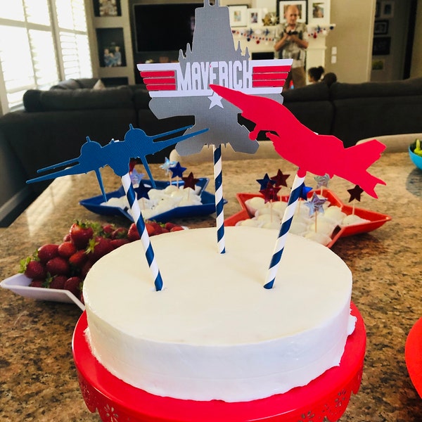 Fighter Jet Cake Topper Set - Etsy