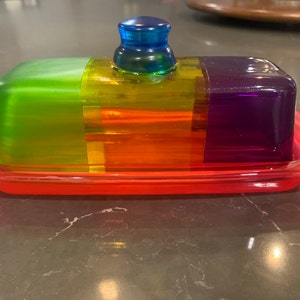 Colorful Glass Butter Dish for Your Kitchen/home Decor/tabletop/serving ...