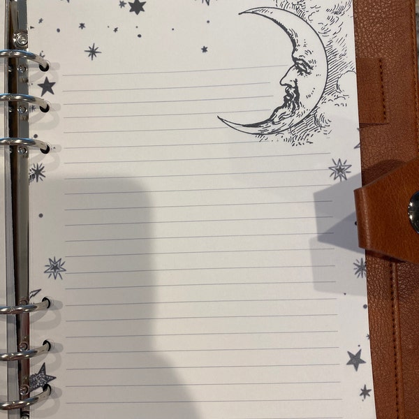 Vintage Nocturnal Night Sky Printable Stationery Paper Set, Crescent ...