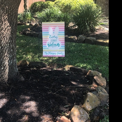 Every Bunny Welcome Garden Flag, Personalized Easter Garden Flag ...