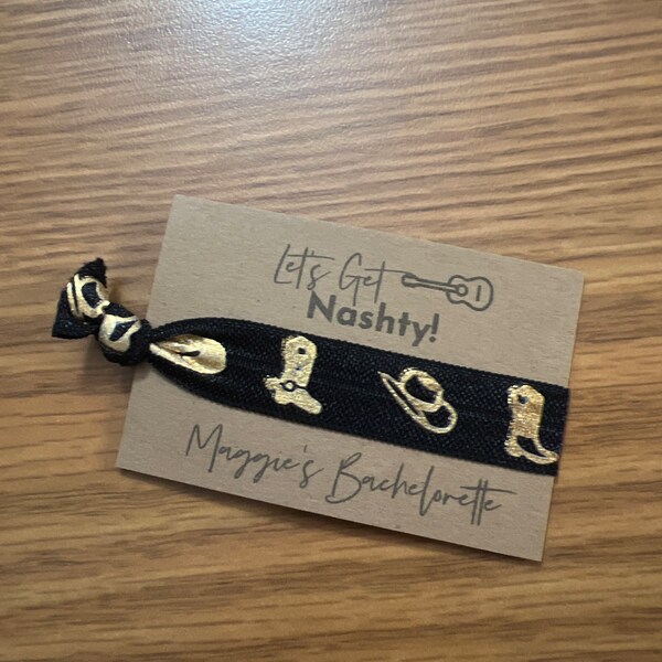 Let’s Get Nashty Hair Tie Favor- Nashville Bachelorette - Nash Bash ...