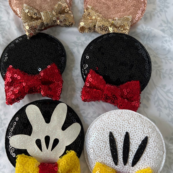 Minnie Mouse Ears Hair Clip, Minnie Mouse Ear Clips, Mickey Ears Hair ...