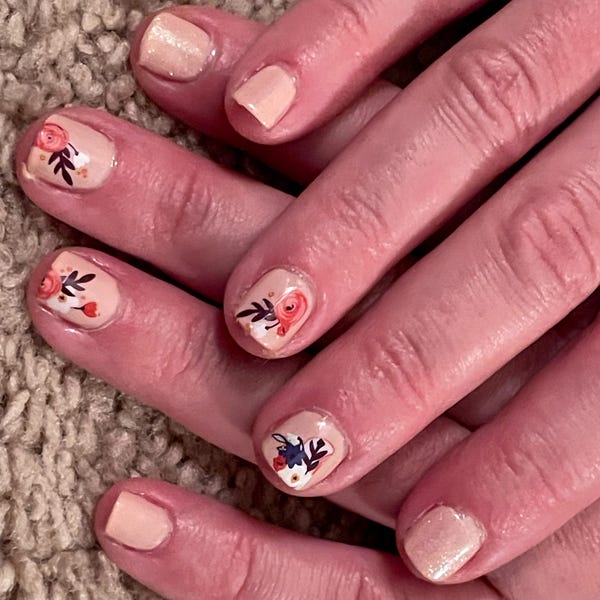 Modern Floral Waterslide Nail Decals | DIY Nail Art | Abstract Flower ...