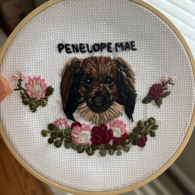 DOG Custom Embroidered Pet Portrait - Etsy