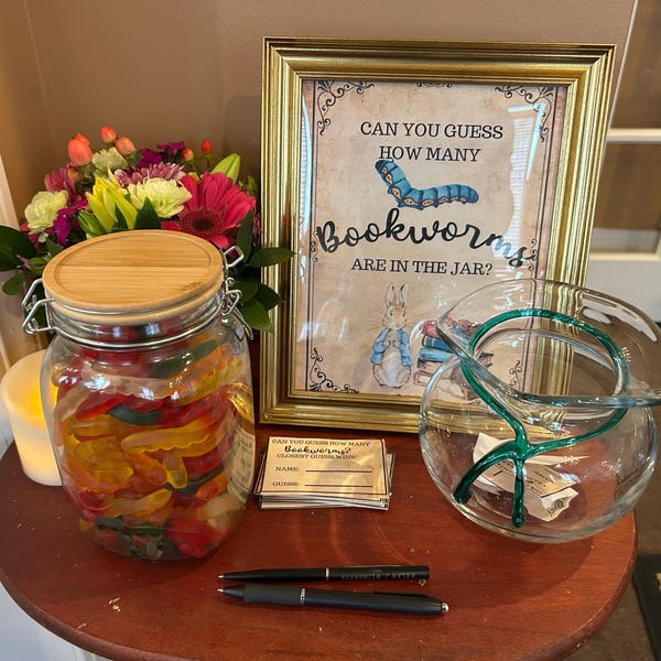 Can You Guess How Many Bookworms Are in the Jar Printable Baby Shower ...