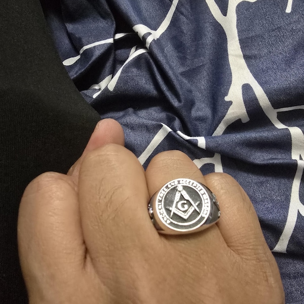 Masonic Ring AF AM Silver 925 Freemason Mason Masonry Jewelry Gift 18k ...