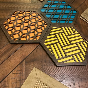 Unique Modern Coaster Design Your Own Set Colorful Coasters - Etsy