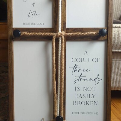 A Cord of Three Strands Unity Ceremony Braided Cord Cross Sign With ...