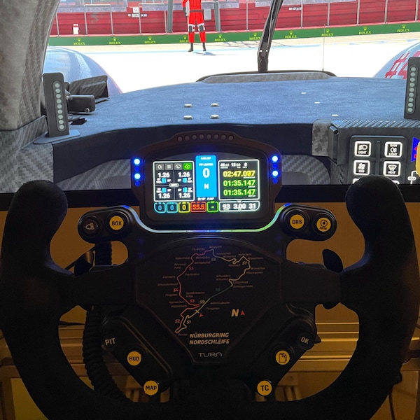 Sim Racing Dashboard Touchscreen Display Leds RPM Simhub, PSR GT 5.0 ...