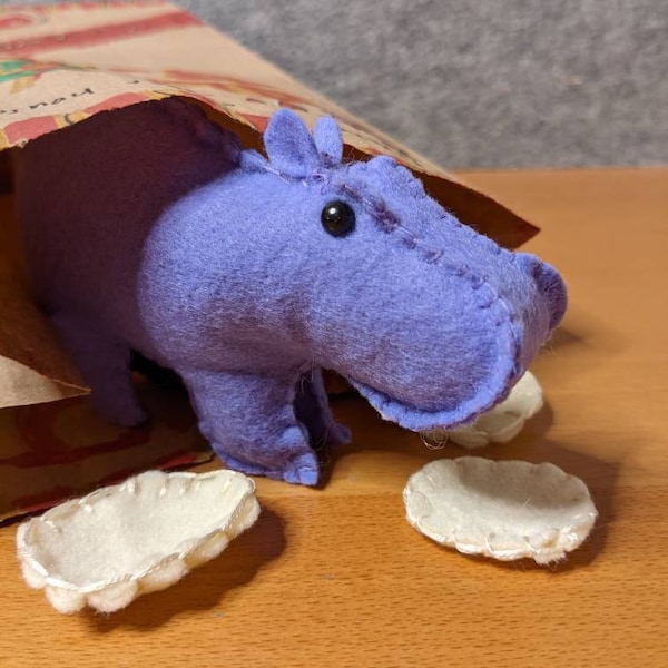 House Hippo DIY Felt Hand Sewing Pattern - PDF Download - Etsy