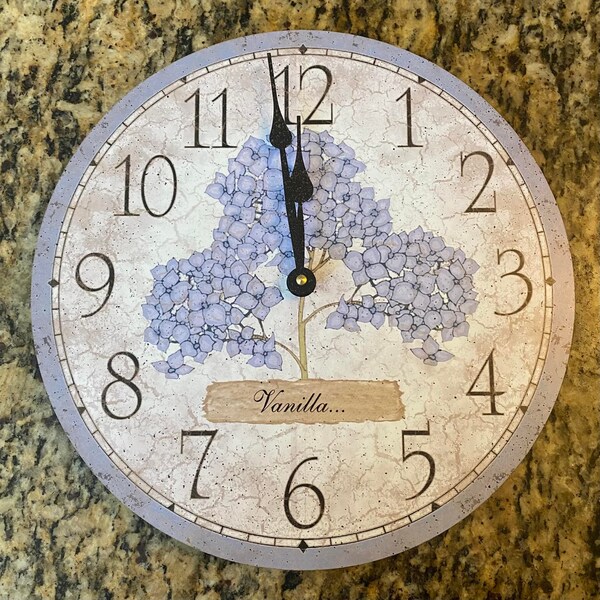 Blue Hydrangea Flower Clock - Etsy