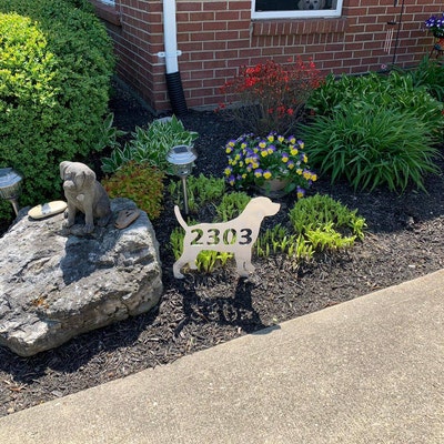 Labrador Retriever, Personalized House Number Sign, Dog Silhouette, Lab ...