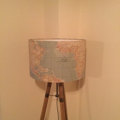 Rustic World Map Lampshade - Etsy