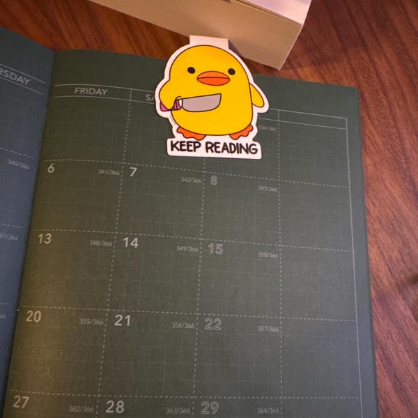 Chick Duck With Knife Magnetic Bookmark, Duck Meme Bookmarks, Handmade ...