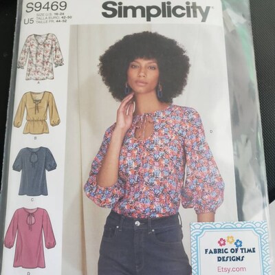 Easy 2022 Spring Peasant Blouse Simplicity S9469 H5 6-14 OR U5 16-24 ...