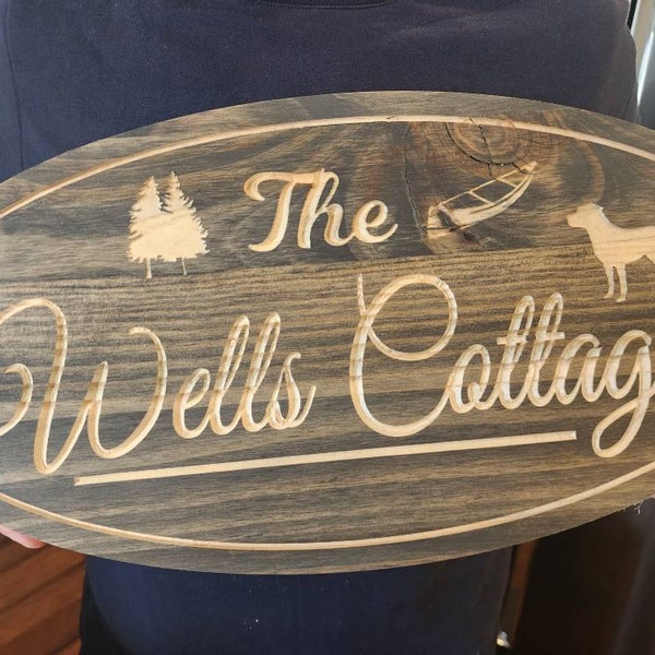 Custom Rustic Cottage Sign Custom Engraved Lakehouse Sign Outdoor ...