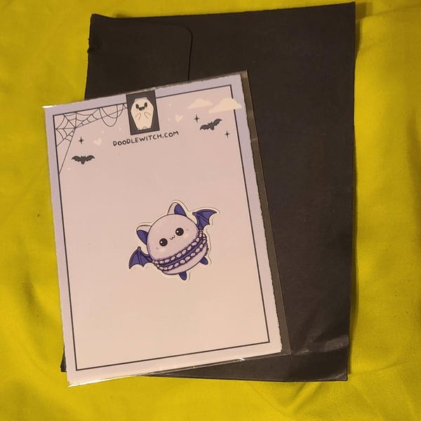 Spooky Boba Tea Sticker, Bat Sticker, Goth Sticker, Drink Stickers ...