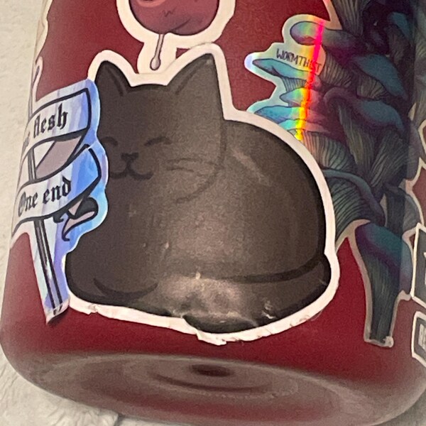 Siamese Cat Loaf Sticker; Waterproof Dishwasher Safe Matte Vinyl ...