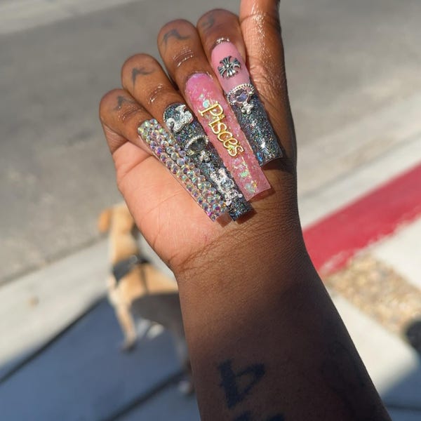 Short Duck Junk Nails Press on Nails - Etsy