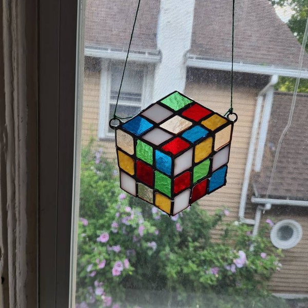 Rubik's Cube Pattern, Modern Suncatcher, Diy Stained Glass - Etsy
