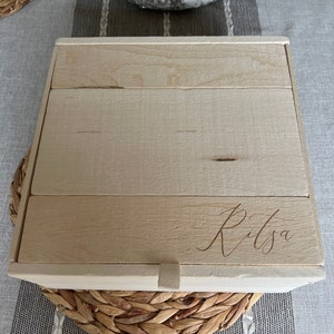 Large Size Box Engraved With Block Font Name Only // Gift Box - Etsy