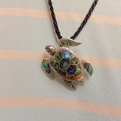 Green Sea Turtle Necklace Pendant. Hawaiian Honu. Sterling Silver ...