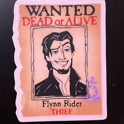 Flynn Rider Wanted Poster Transparent Stickers/ Princess Rapunzel ...