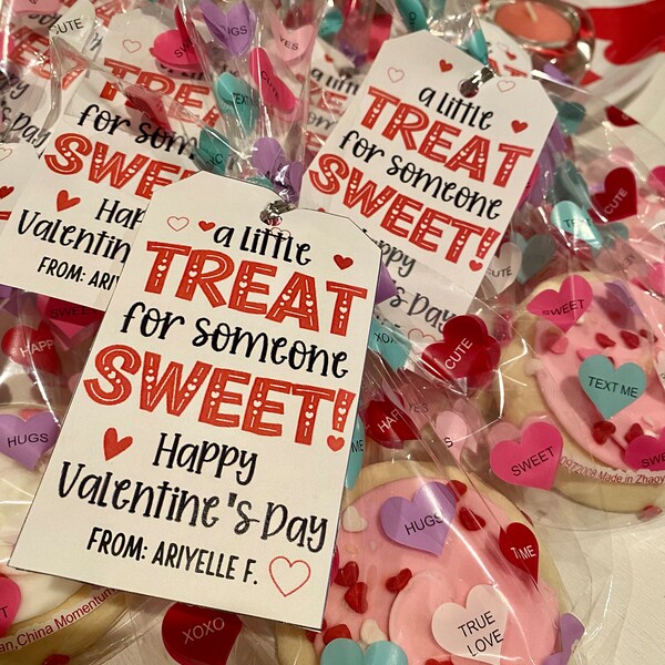 Valentine's Day Tag, Sweet Treat, Valentine Gift Label, Kids School ...