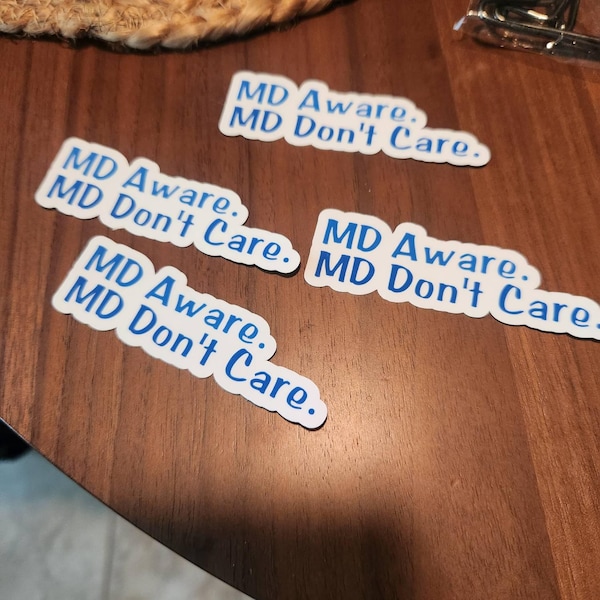 MD Aware Sticker, Funny Doctor Decal, Health Care Humor, Snarky ...