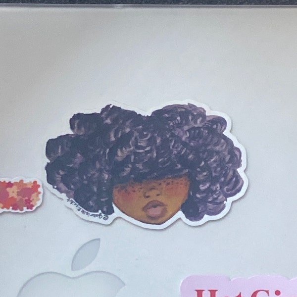 Afro Girl Vinyl Sticker - Etsy