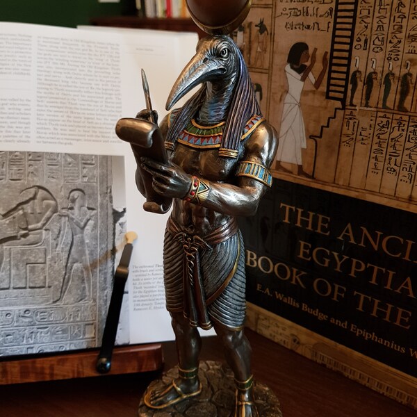 Thoth Egyptian God of Knowledge Cold Cast Bronze & Resin Statue ...