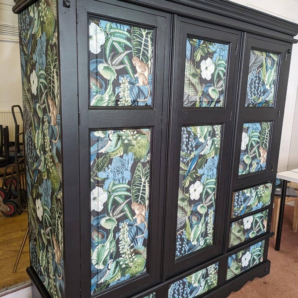 Dressing Table or Office Desk Black and Gold Painted Upcycled Bedroom ...