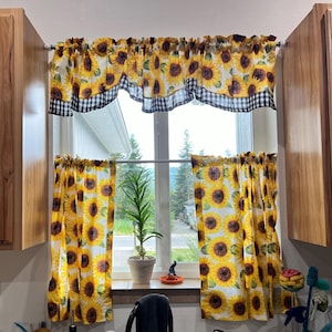 FARMHOUSE Kitchen Curtains, FRENCH COUNTRY Curtain, Kitchen Window ...