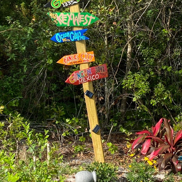 Set of 10 Directional Signs . Beach Signs . Tiki Signs . Custom ...